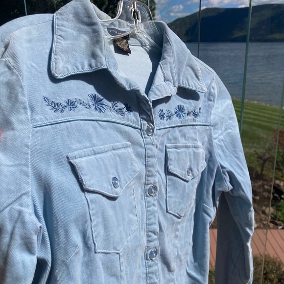 FANG | Tops | Fang Light Blue Corduroy Long Sleeve Early 200s Button ...